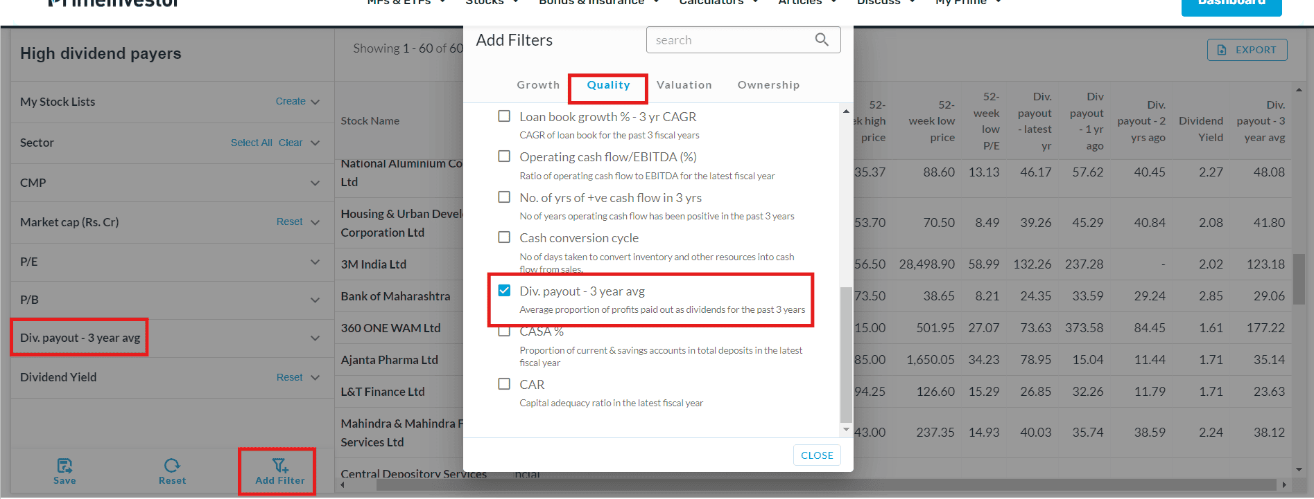 Prime Screener: Over 30 Top High Dividend Paying Stocks in India ...